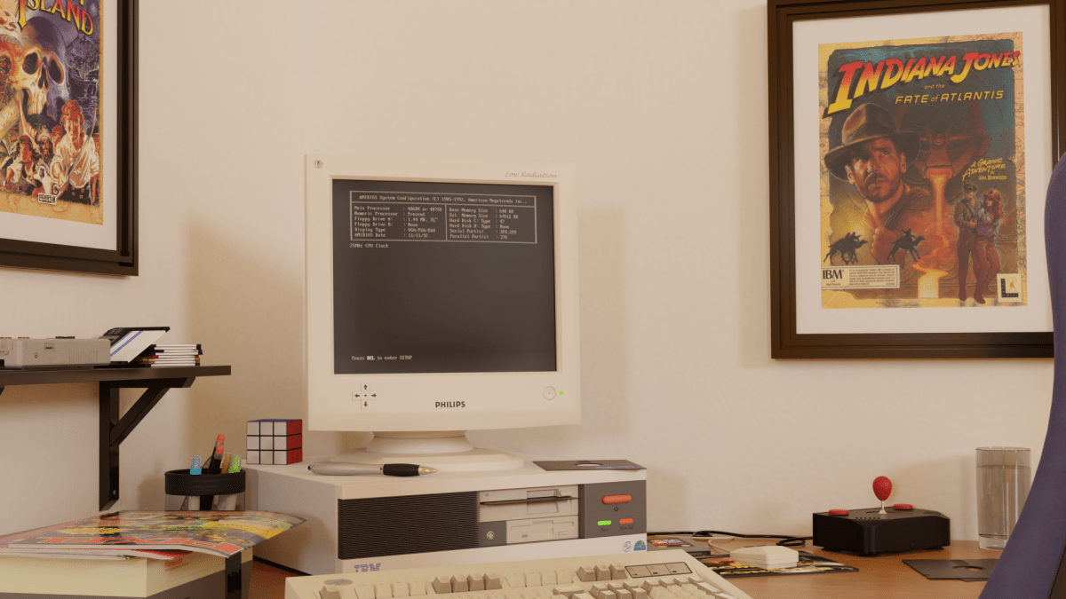 Blender 3D meets 90’s gaming room – GRetro TechWave